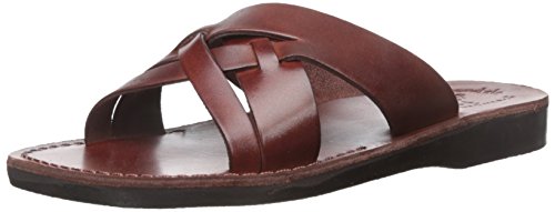 Jerusalem Sandals Jesse - Leather Woven Strap Sandal - Brown