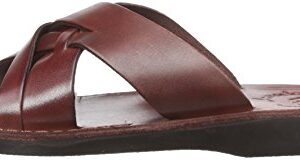 Jerusalem Sandals Jesse - Leather Woven Strap Sandal - Brown