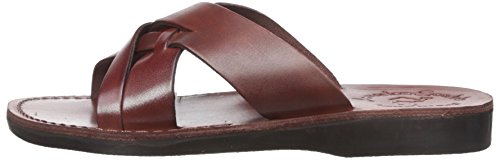 Jerusalem Sandals Jesse - Leather Woven Strap Sandal - Brown