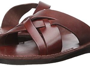 Jerusalem Sandals Jesse - Leather Woven Strap Sandal - Brown