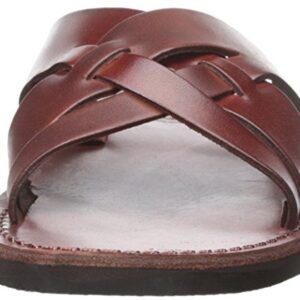 Jerusalem Sandals Jesse - Leather Woven Strap Sandal - Brown