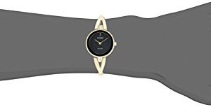 Citizen Women's Eco-Drive Modern Axiom Bangle Watch in Gold-tone Stainless Steel, Black Dial (Model: EX1422-54E)