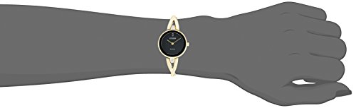 Citizen Women's Eco-Drive Modern Axiom Bangle Watch in Gold-tone Stainless Steel, Black Dial (Model: EX1422-54E)