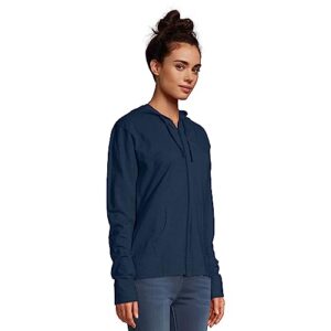 Hanes womens Slub Jersey fashion hoodies, Navy, Medium US