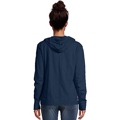 Hanes womens Slub Jersey fashion hoodies, Navy, Medium US