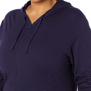 Hanes womens Slub Jersey fashion hoodies, Navy, Medium US