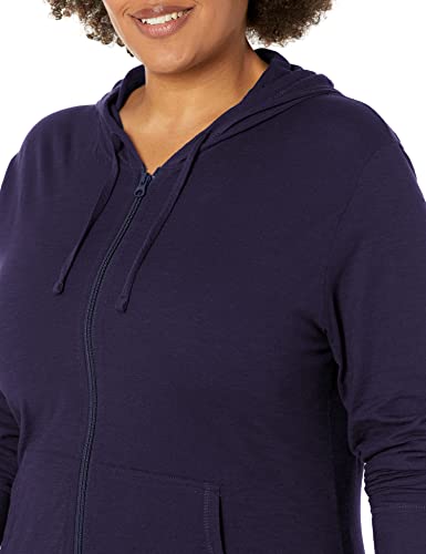 Hanes womens Slub Jersey fashion hoodies, Navy, Medium US