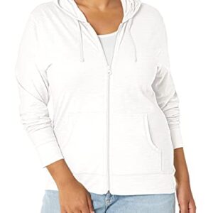 Hanes womens Slub Jersey fashion hoodies, White, Large US