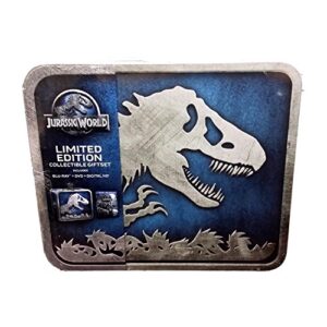 jurassic world limited edition collectible giftset [blu-ray + dvd + digital hd] with collectible metal lunchbox