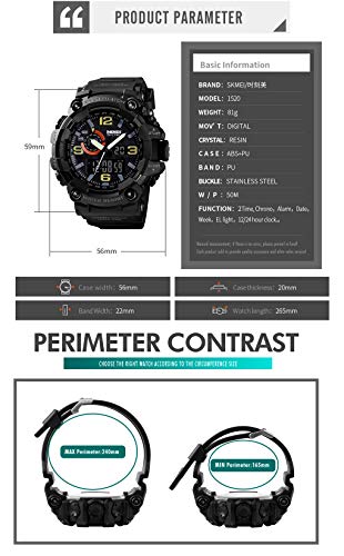 Gosasa Men's Watches Multi Function Military S-Shock Sports Watch LED Digital Waterproof Alarm Watches