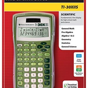 Texas Instruments TI-30X IIS 2-Line Solar/Battery-Powered Scientific Calculator, Lime Green