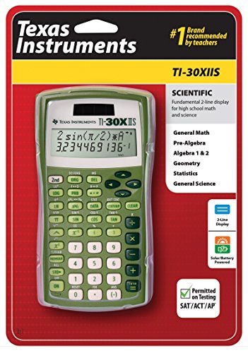 Texas Instruments TI-30X IIS 2-Line Solar/Battery-Powered Scientific Calculator, Lime Green