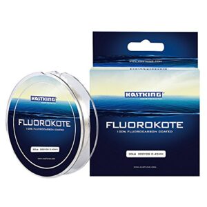 kastking fluorokote fishing line 100 percent pure fluorocarbon coated 15lb 300yds 274m premium spool clear