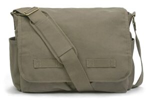 sweetbriar classic vintage messenger bag - original heavyweight cotton canvas shoulder bag with upgraded features