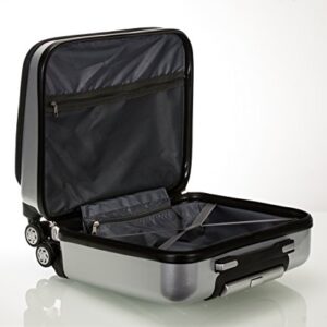 Rockland Revolution Hardside Rolling Computer Case, Silver, Carry-On 17-Inch