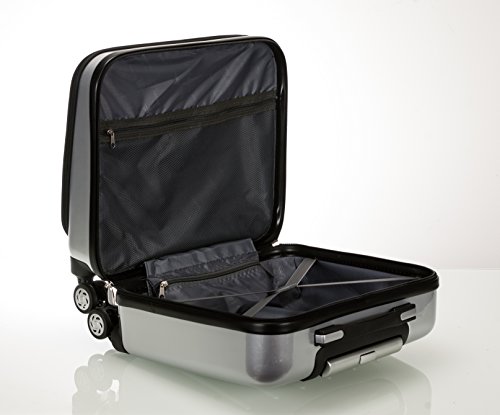 Rockland Revolution Hardside Rolling Computer Case, Silver, Carry-On 17-Inch