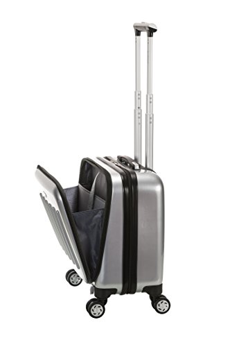 Rockland Revolution Hardside Rolling Computer Case, Silver, Carry-On 17-Inch