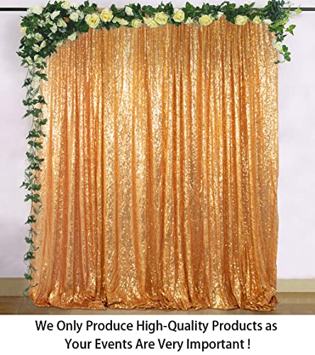 ShiDianYi 20 Ft X 10 Ft Gold Sequin Backdrop Curtain Sequin Fabric Photo Booth Backdrop Wedding Reception Deep Gold Glitter Photography Backdrop for Parties