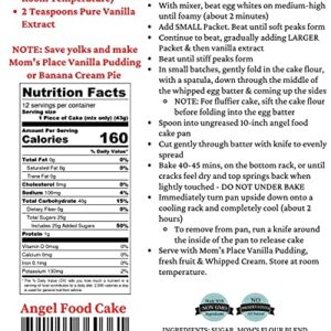 Mom's Gluten Free Angel Food Cake Mix,1-Pack, Easy to Make, 12 Servings, Non GMO Delicious and Healthy Gluten Free Desserts