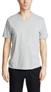 vince men's v-neck t-shirt, heather steel, large