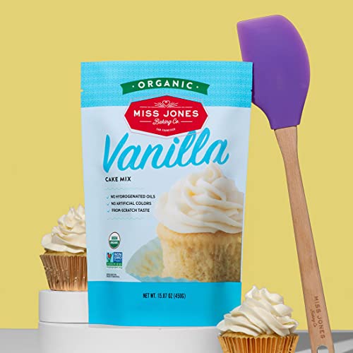 Miss Jones Baking Organic Yellow Cake and Cupcake Mix, Non-GMO, Vegan-Friendly, Moist and Fluffy: Vanilla (Pack of 1)