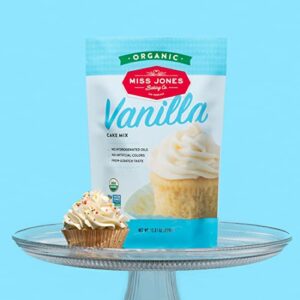 Miss Jones Baking Organic Yellow Cake and Cupcake Mix, Non-GMO, Vegan-Friendly, Moist and Fluffy: Vanilla (Pack of 1)