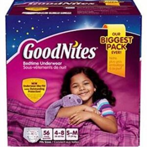 Goodnites Bedtime Underware for Girls Small/medium 62 Count