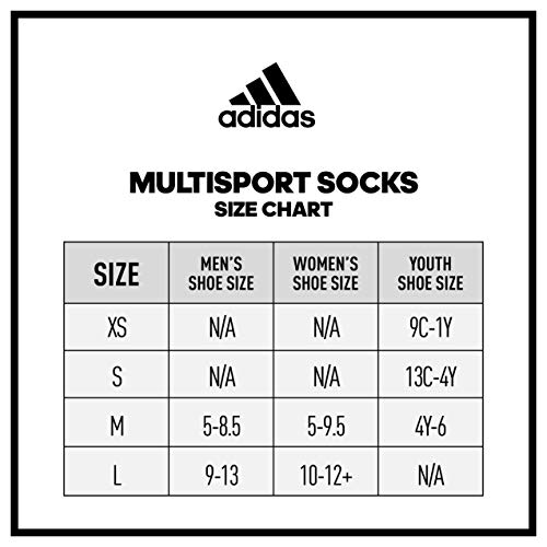 adidas Utility All Sport Over The Calf (OTC) Socks (1-Pair), White/Light Onix Grey/Black, Medium