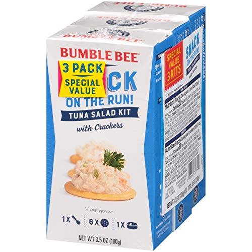 BUMBLE BEE Snack on the Run! Tuna Salad with Crackers Kit, High Protein Snack Food, Tuna Salad Multi-Pack, Healthy Snacks for Adults, 3.5 Ounce Kit (Pack of 3)