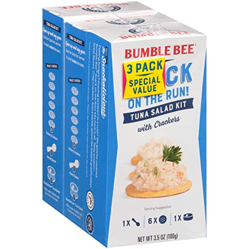 BUMBLE BEE Snack on the Run! Tuna Salad with Crackers Kit, High Protein Snack Food, Tuna Salad Multi-Pack, Healthy Snacks for Adults, 3.5 Ounce Kit (Pack of 3)