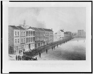 1862 photo the first union dress parade in nashville. the 51st regiment ohio volunteers, col. stanly mathews on dress parade in nashville, tuesday, march 4th 1862 / sketched by a.e. mathews, 31st regt