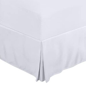 utopia bedding king bed skirt - soft quadruple pleated ruffle - easy fit with 16 inch tailored drop - hotel quality, shrinkage and fade resistant (king, white)