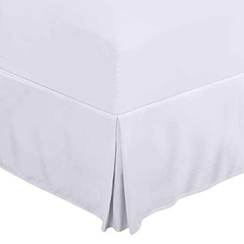 Utopia Bedding King Bed Skirt - Soft Quadruple Pleated Ruffle - Easy Fit with 16 Inch Tailored Drop - Hotel Quality, Shrinkage and Fade Resistant (King, White)