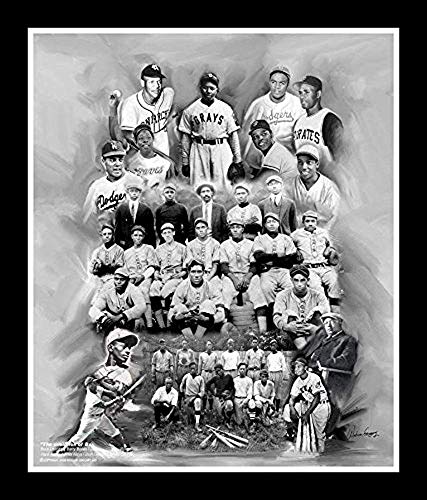 Wishum Gregory Negro Baseball League, 11x8.5 inches, Black Frame