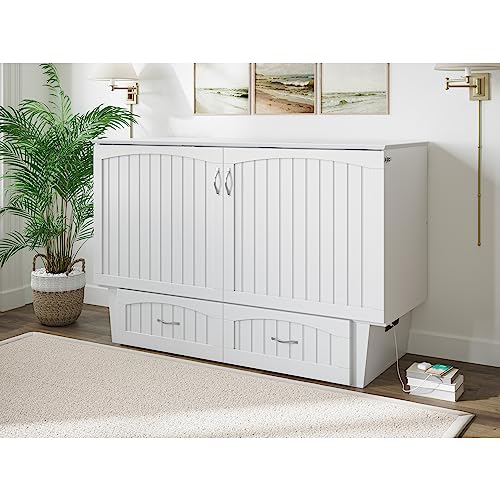 AFI Nantucket Murphy Bed Chest, Queen, White