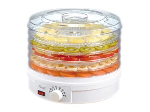 rosewill countertop portable electric food fruit dehydrator machine with adjustable thermostat, bpa-free 5-tray rhfd-15001