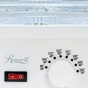 Rosewill Countertop Portable Electric Food Fruit Dehydrator Machine with Adjustable Thermostat, BPA-Free 5-Tray RHFD-15001