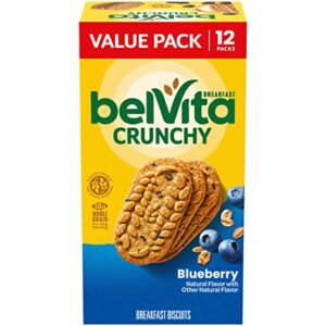 belvita blueberry breakfast biscuits, value pack, 12 packs (4 biscuits per pack)