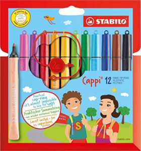 stabilo cappi felt-tip pen - wallet of 12 assorted colours