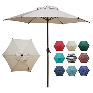 abba patio 7.5' patio umbrella market umbrella outdoor table umbrella with push button tilt & crank for patio, beige