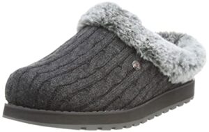 skechers bobs women's keepsakes - ice angel slipper, charcoal, 10 w us