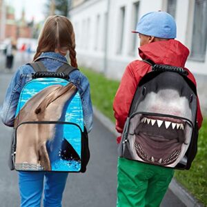 Ibeauti Unisex School Backpack, Large Capacity 3D Vivid Animal Shark Backpack Back To School Bag Backpack (Shark)