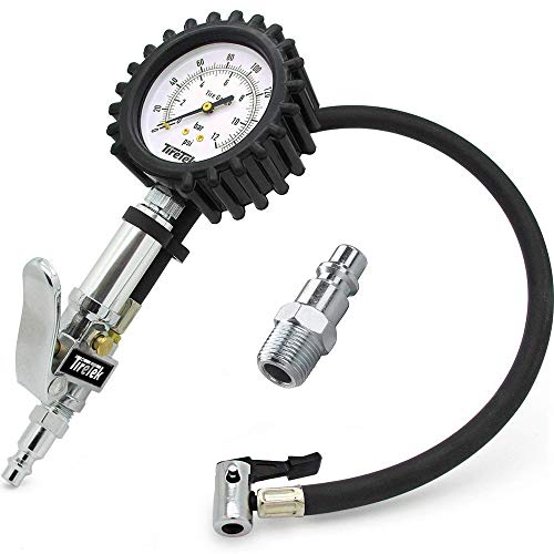 Tire Pressure Gauge with Inflator (170 PSI) - Air Pressure Gauge for Tires - Air Compressor Tire Inflator Attachment – Nozzle Tire Gauge Air Chuck