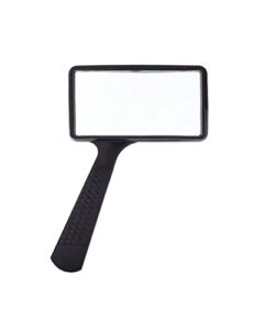 jumbo rectangular handheld magnifying glass (3x magnification) – scratch resistant glass lens - large horizontal viewing area