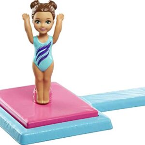 Barbie Gymnastic Dolls & Accessories, Flippin' Fun Gymnast Playset with 2 Dolls, Balance Beam & Flipping Dismount Action