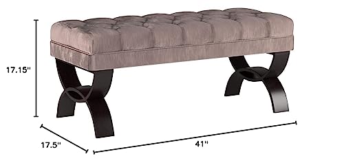 Christopher Knight Home Hilton Velvet Ottoman, Dark Grey