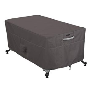 classic accessories ravenna water-resistant 56 inch rectangular fire pit table cover, outdoor table cover