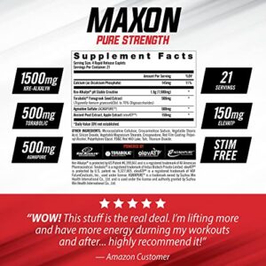 iSatori Maxon Pre Workout Stimulant Free - Fenugreek, Kre Alkalyn, Elevatp & Agmaflow Creatine Pure Strength Muscle Gainer for Men Keto Friendly - Dietary Supplement (84 Rapid Release Caplets)