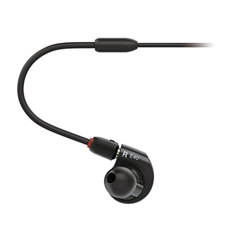 Audio-Technica ATH-E40 Professional In-Ear Monitor Headphones, Black