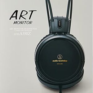 Audio-Technica ATH-A550Z Art Monitor Closed-Back Dynamic Headphones, Black